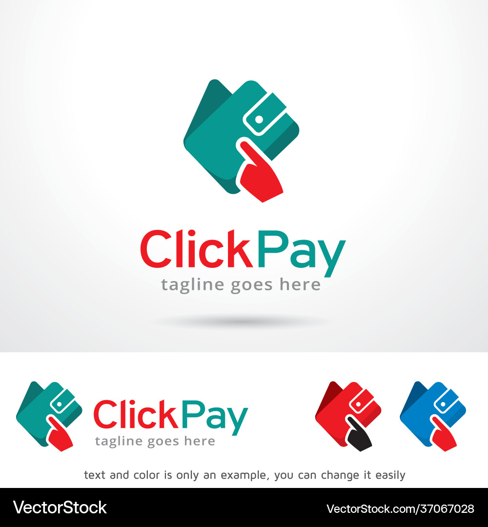 Click pay logo template Royalty Free Vector Image