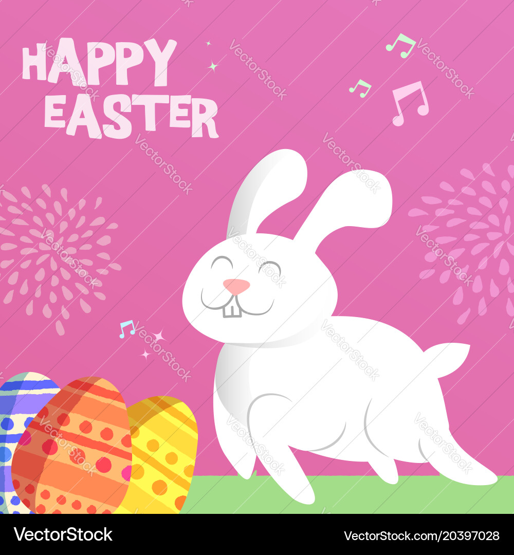 Cute Easter Bunny Card Royalty Free Vector Image