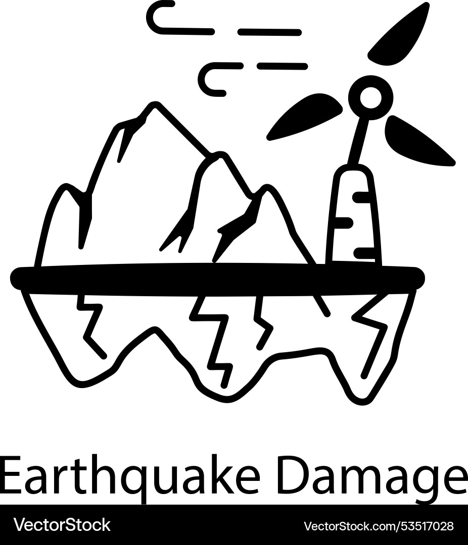 Earthquake damage Royalty Free Vector Image - VectorStock