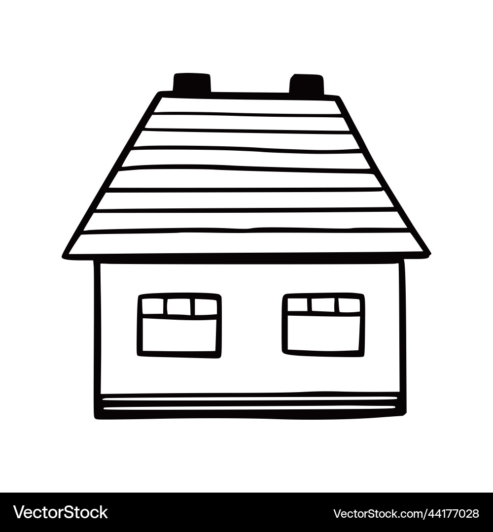 Hand drawn cute house doodle Royalty Free Vector Image