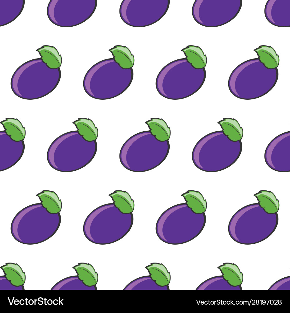 Seamless plum pattern Royalty Free Vector Image