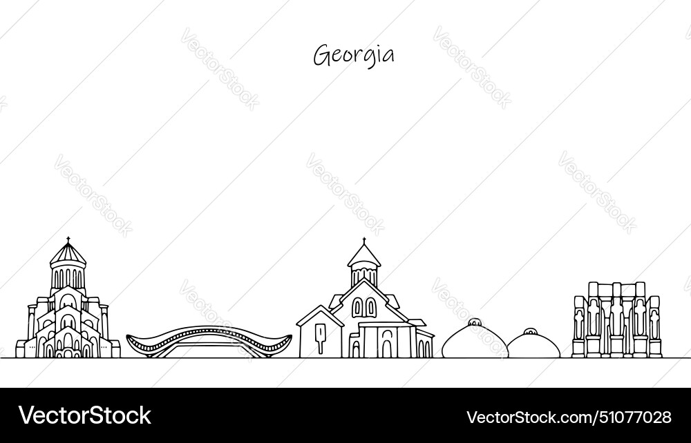 Sights of georgia Royalty Free Vector Image - VectorStock
