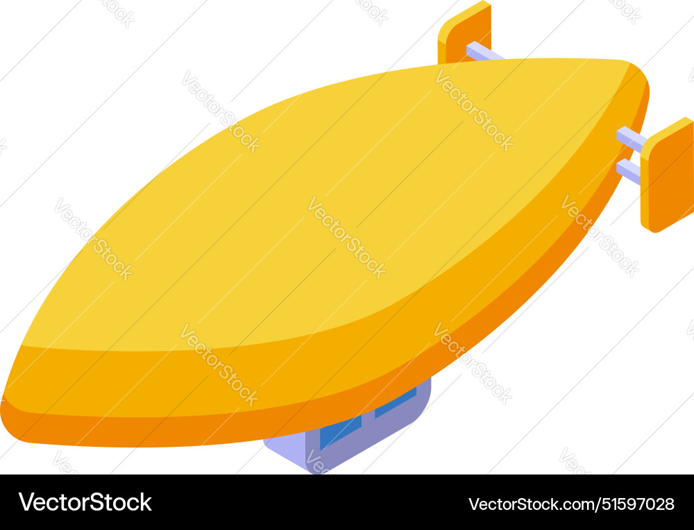 Yellow airship floating in the air Royalty Free Vector Image