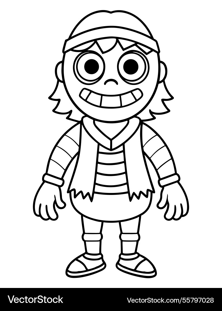 Zombie apocalypse coloring page for kids Vector Image