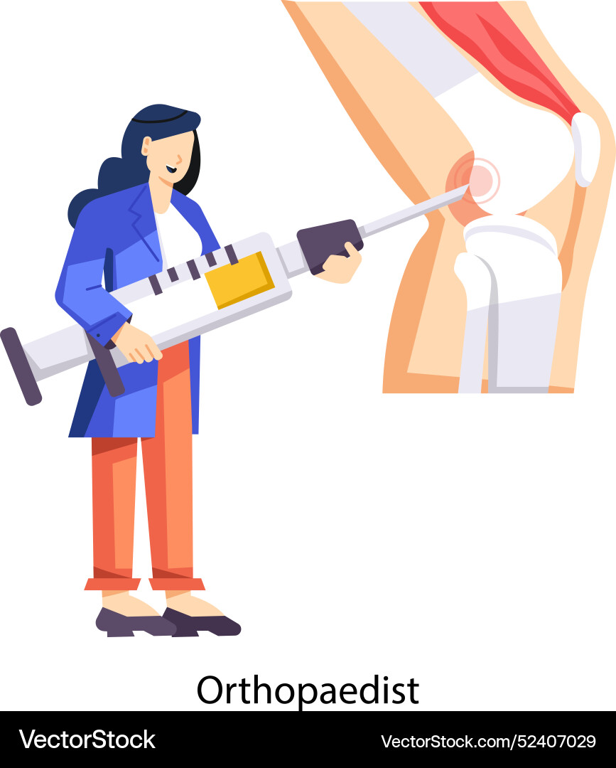 Basic rgban orthopaedist holding injection flat i Vector Image