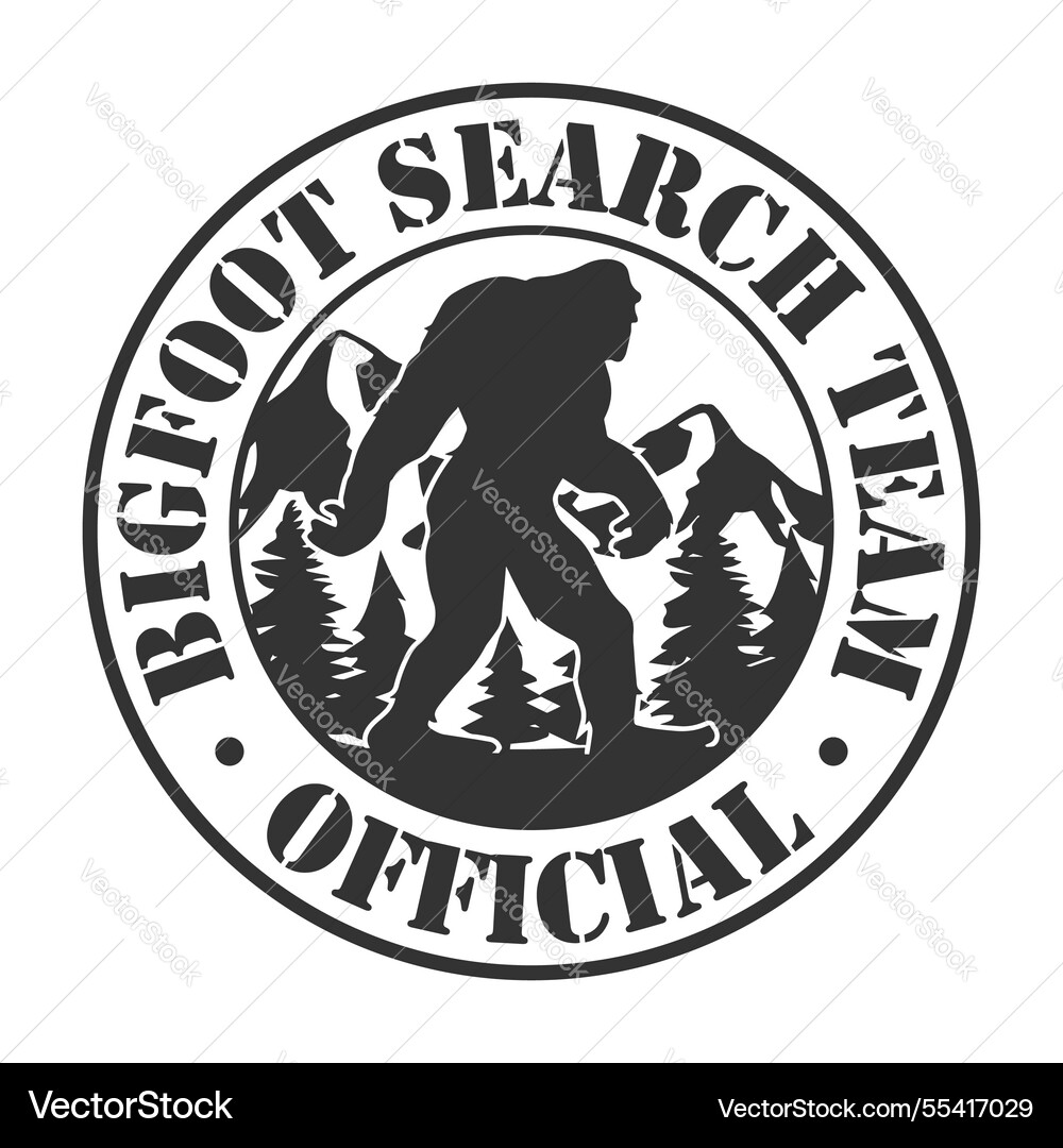 Bigfoot team clip art design stamp Royalty Free Vector Image