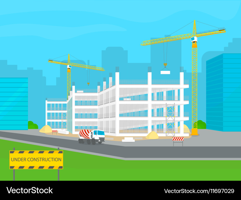 Building under construction Royalty Free Vector Image
