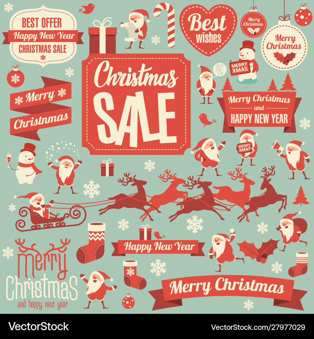Christmas design element set Royalty Free Vector Image