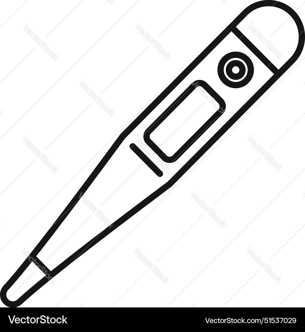 Digital medical thermometer showing temperature Vector Image