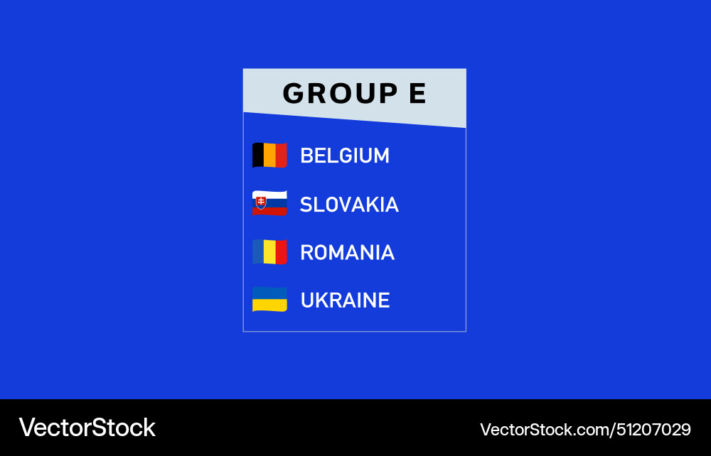 European nations 2024 group e flags ribbon design Vector Image