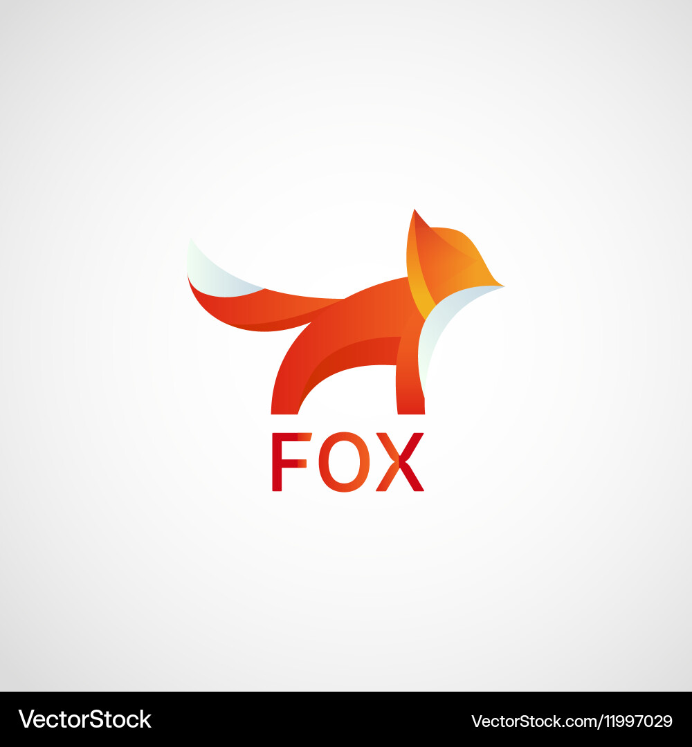 Fox logo abstract icon Royalty Free Vector Image