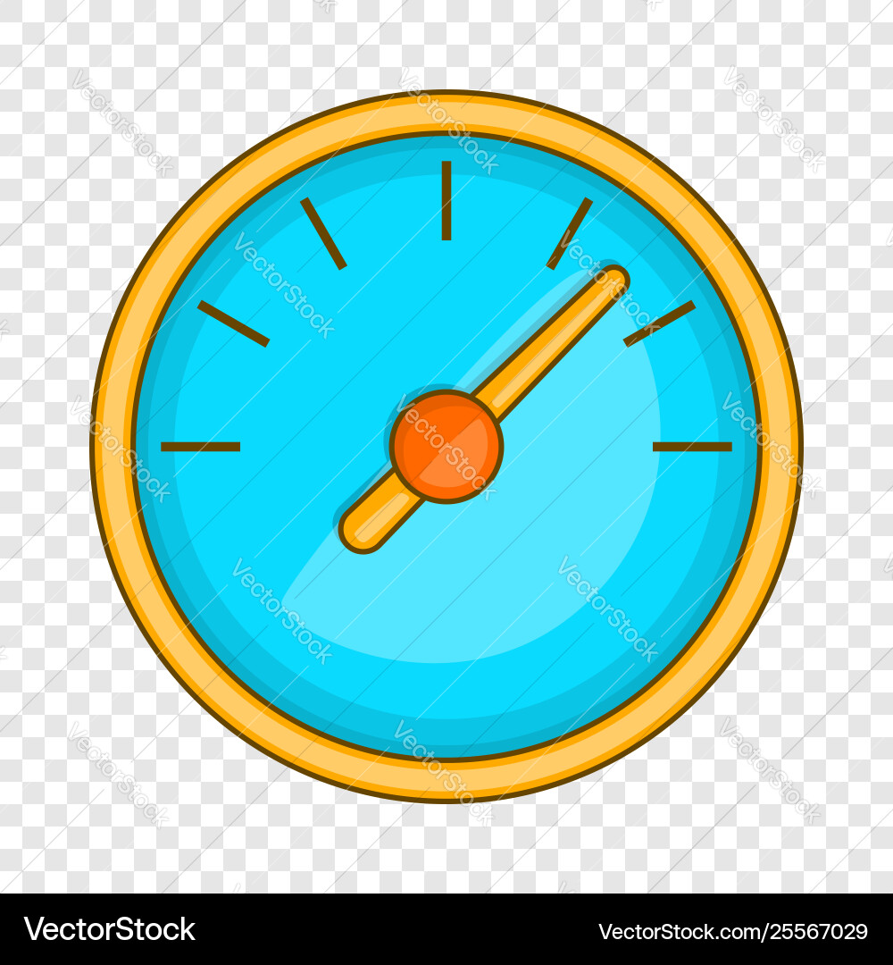 Large round speedometer icon cartoon style Vector Image