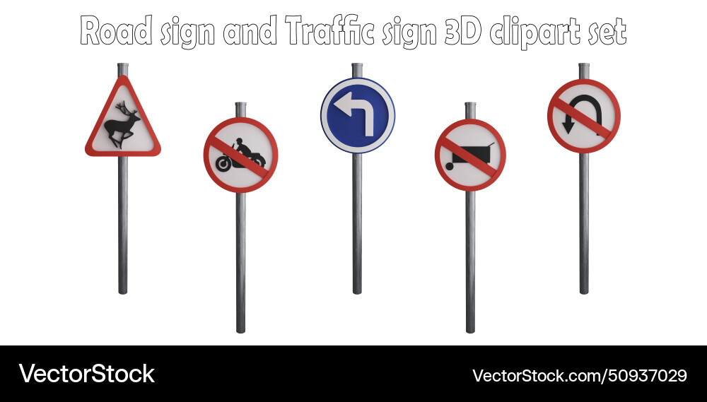 Road sign and traffic clipart element – Royalty-Free Vector | VectorStock