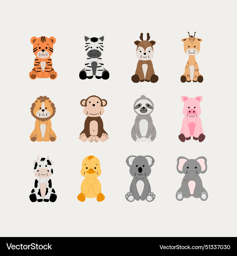 Animal clipart collection Royalty Free Vector Image