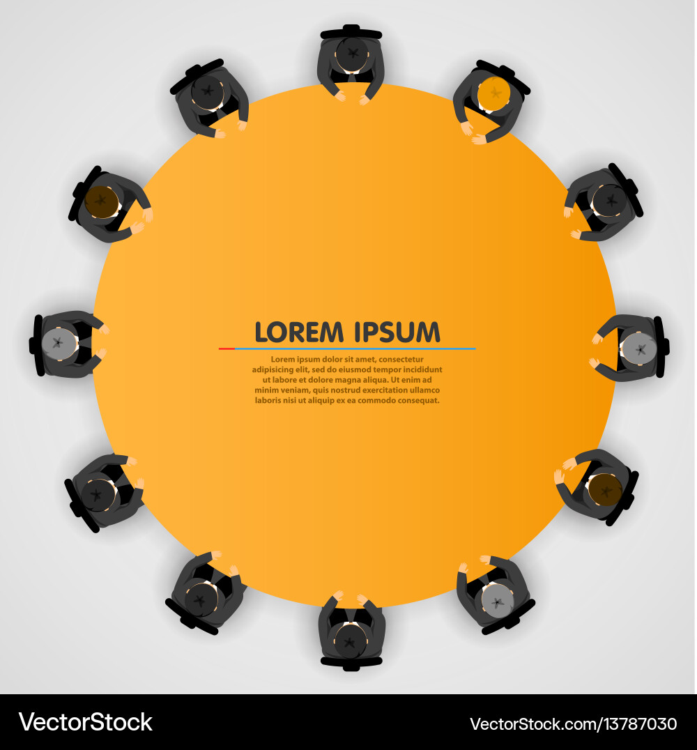 Business people at a round table Royalty Free Vector Image