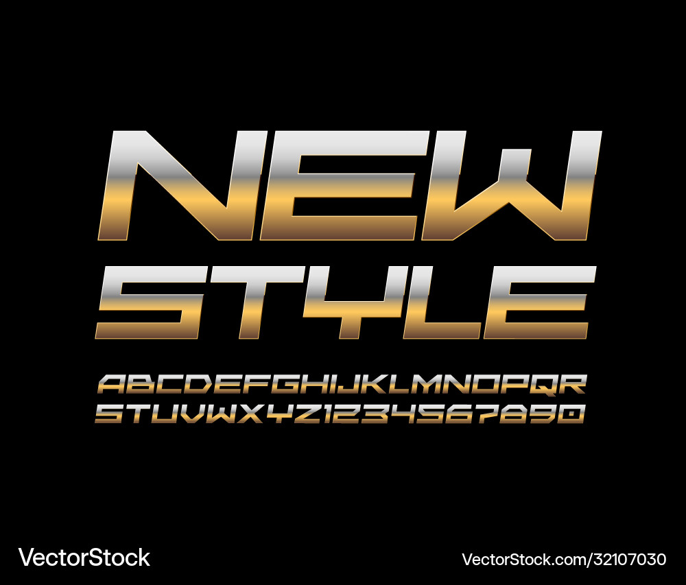 Chic banner new style trendy elite font Royalty Free Vector