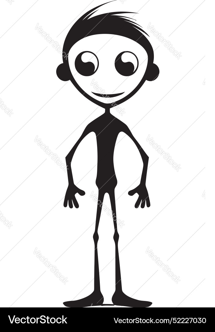 Comic crescendo doodle stickman icon with black Vector Image