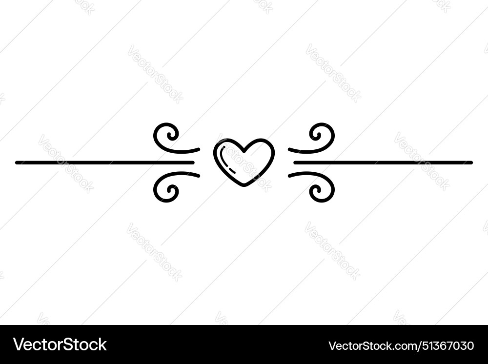 Decorative border with hearts for design Vector Image