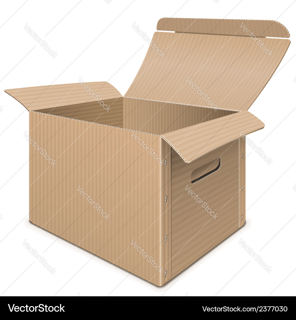 Empty carton box Royalty Free Vector Image - VectorStock