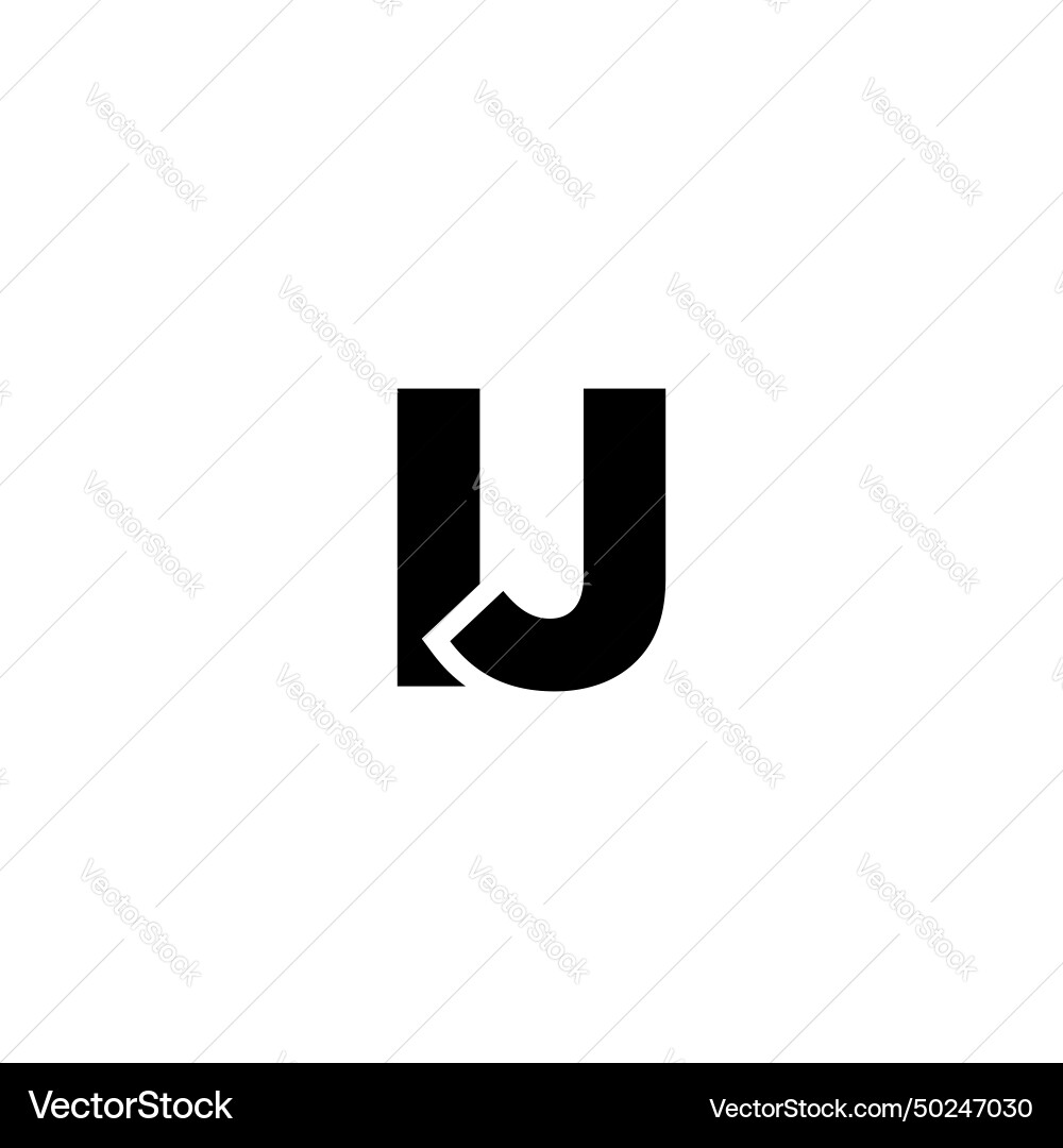 Letter i and j ij logo design template minimal Vector Image
