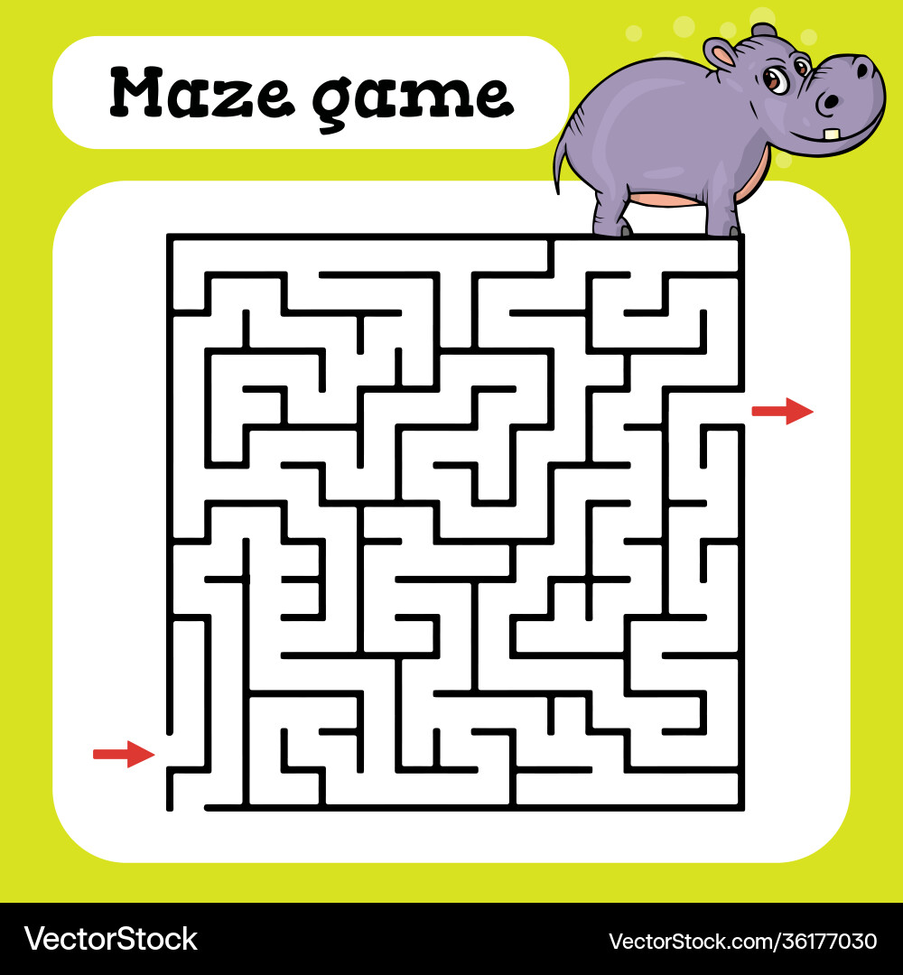 Maze game for children toddler worksheet Vector Image
