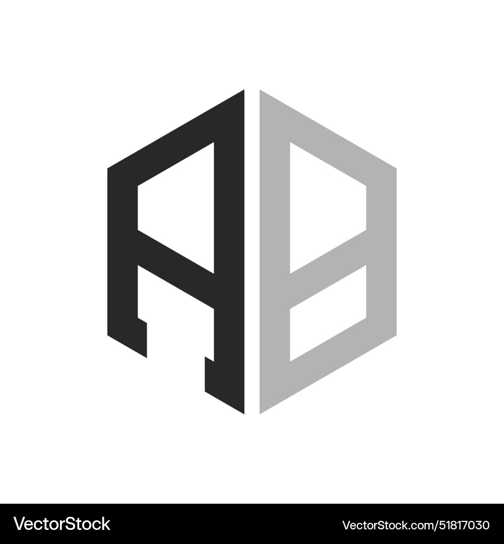 Modern unique hexagon letter ab logo design Vector Image