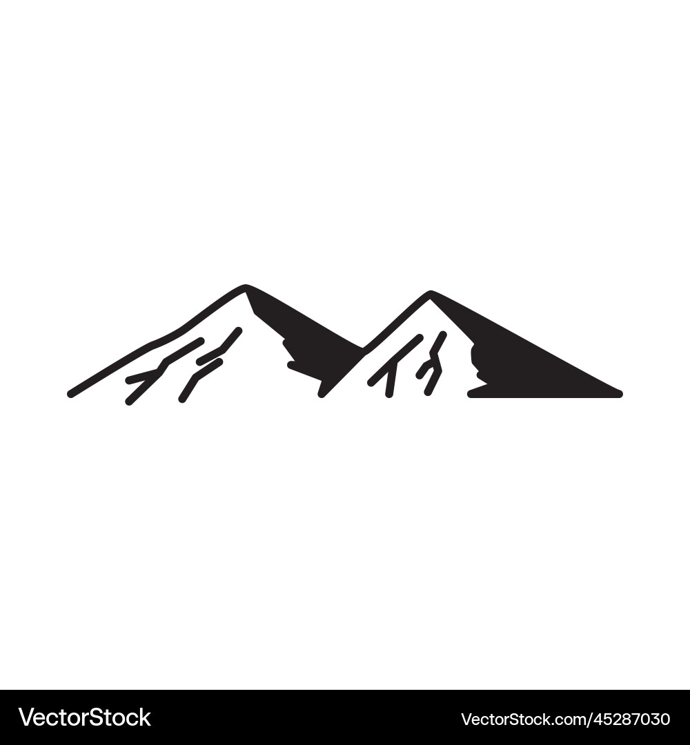 Mountain high hill icon logo Royalty Free Vector Image