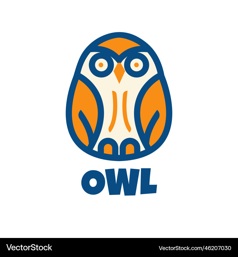 Owl logo design template of a stylized Royalty Free Vector