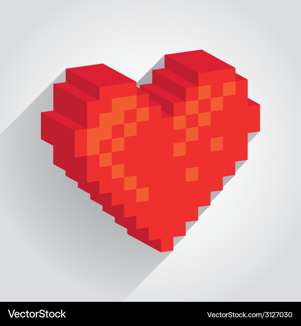 Pixel heart Royalty Free Vector Image - VectorStock