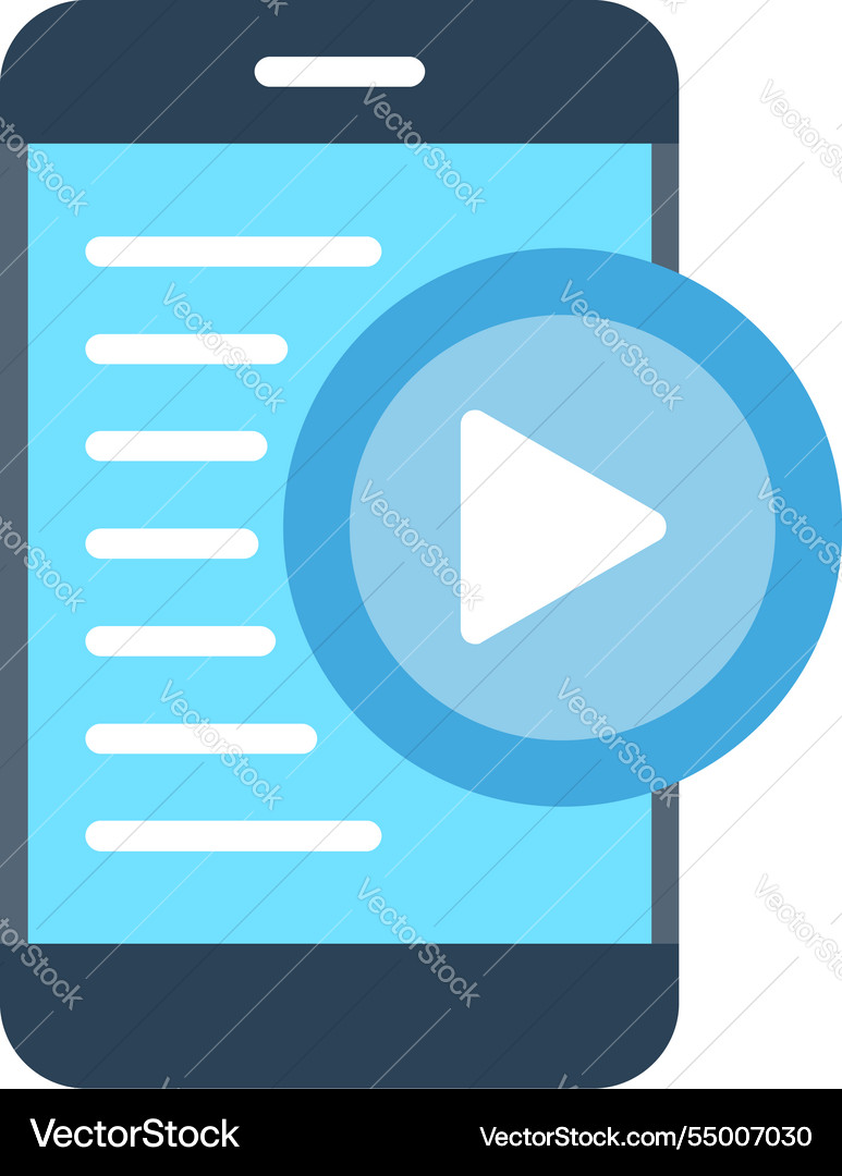Play button flat icon design Royalty Free Vector Image