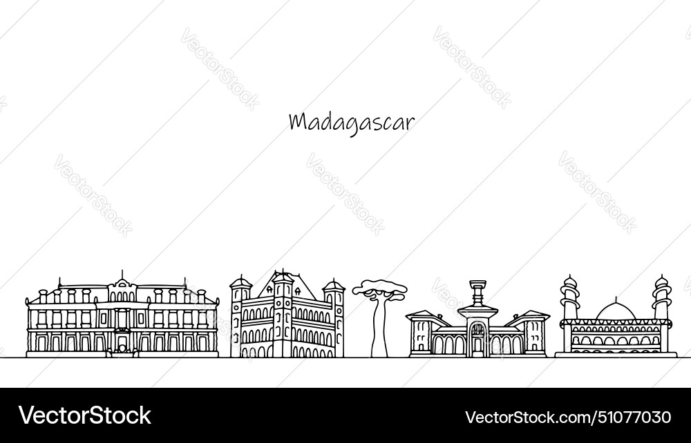 Sights of madagascar Royalty Free Vector Image