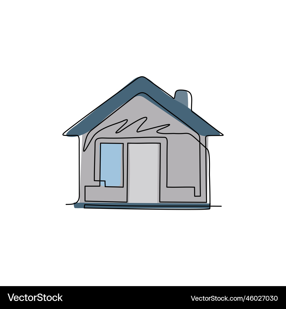 Single one line drawing house logo as icon Vector Image