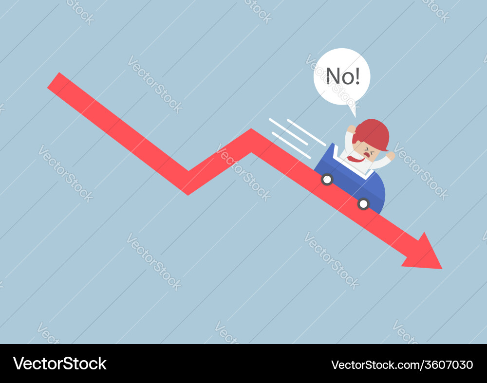 Stock Market Decline Rollercoaster Royalty Free Vector Image