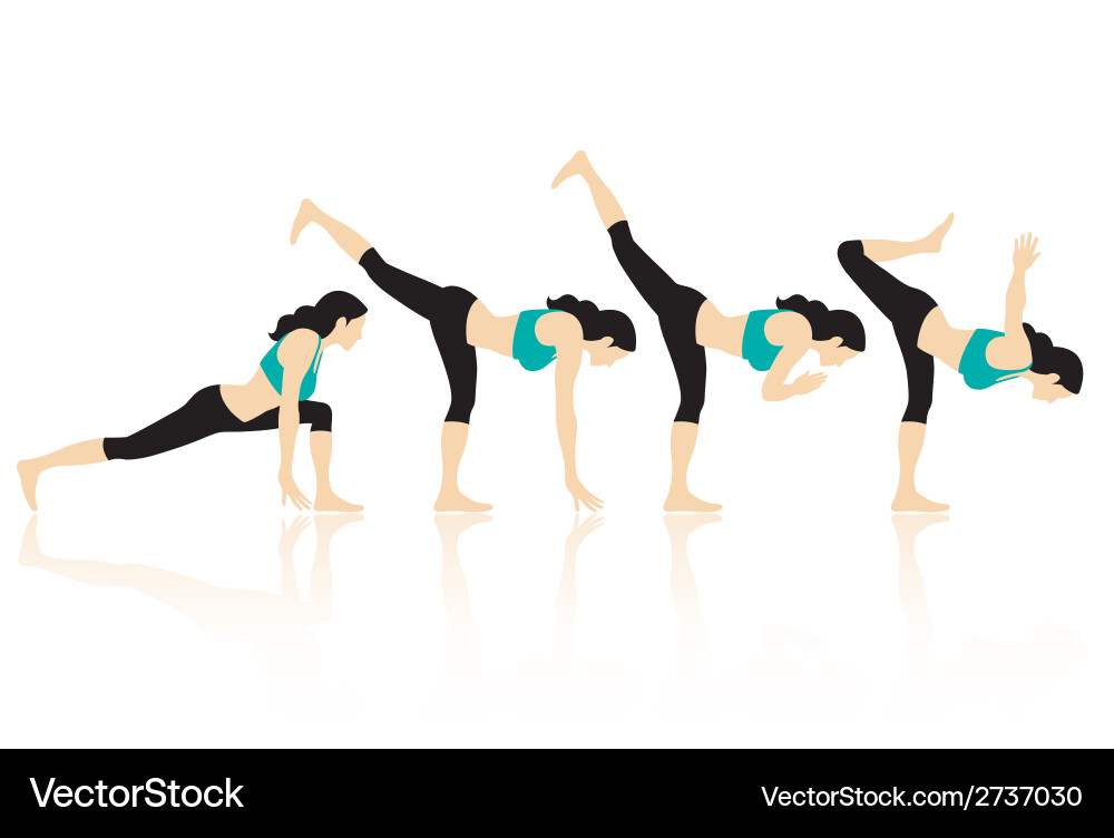 Yoga poses Royalty Free Vector Image - VectorStock