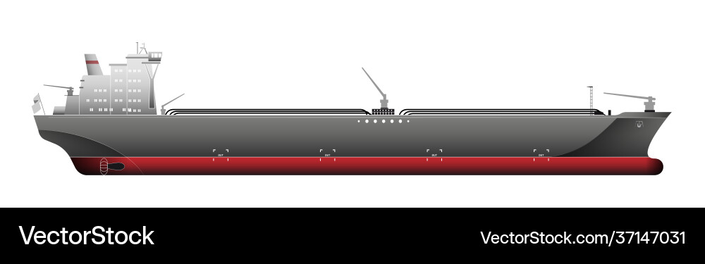 A huge ship tanker gas trade transporting Vector Image