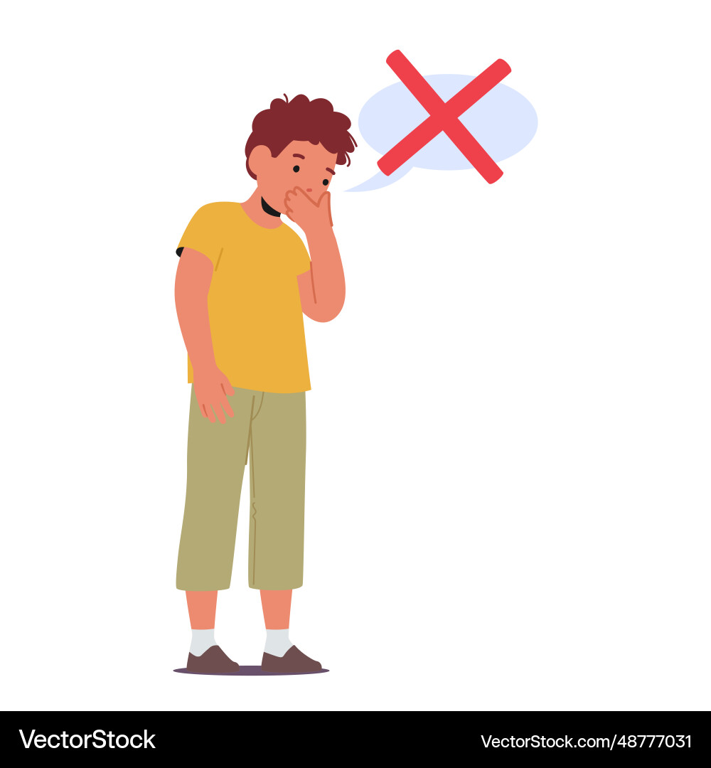 Autistic young boy with delayed language skills Vector Image