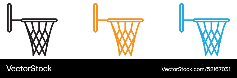 Basketball hoop icon logo set collection for web Vector Image