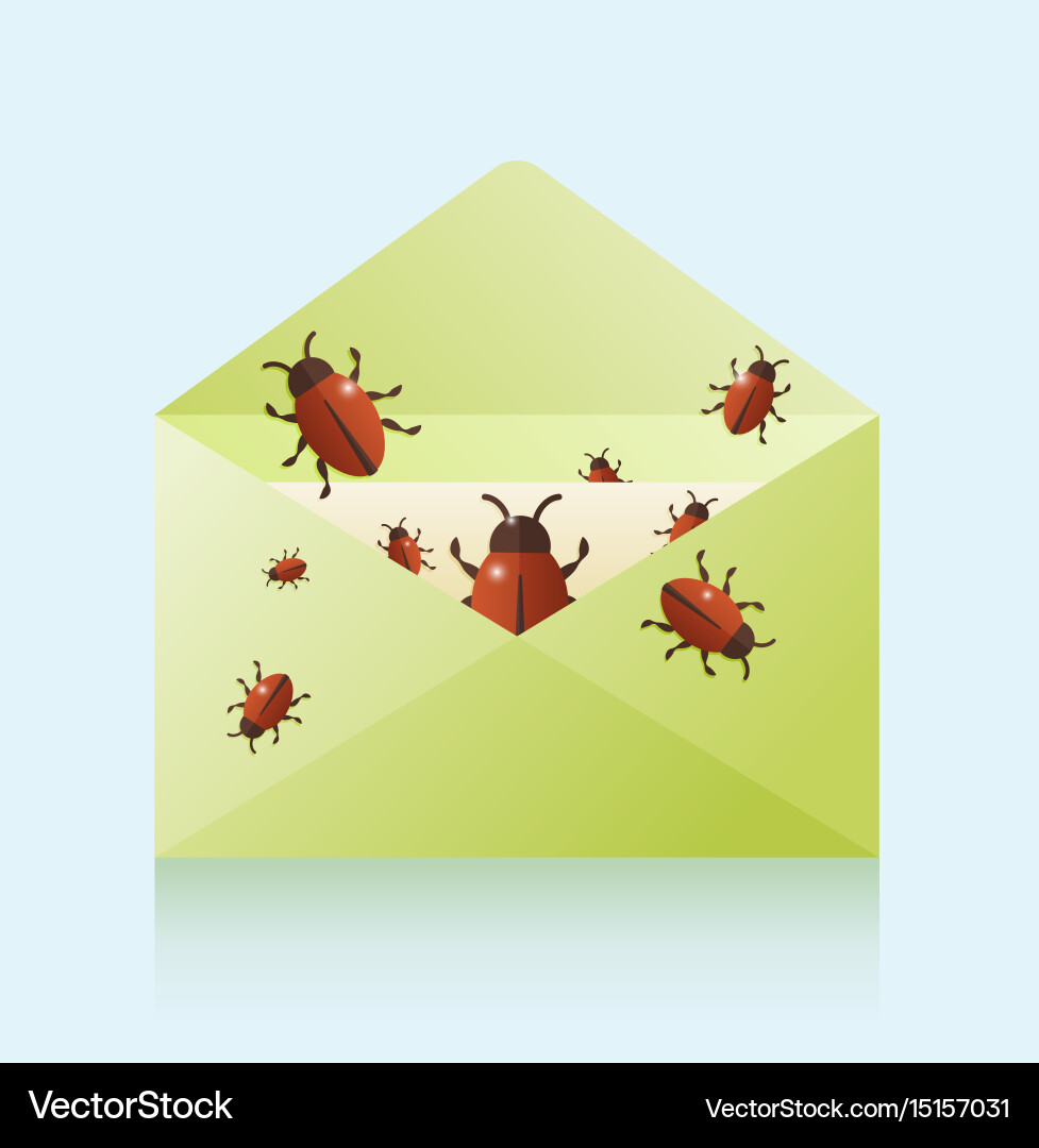 Bugs in the mail Royalty Free Vector Image - VectorStock