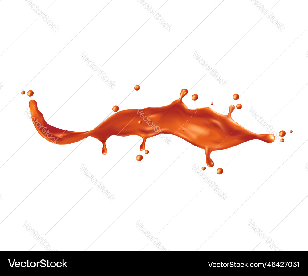 Caramel sauce wave flow splash toffee cream Vector Image