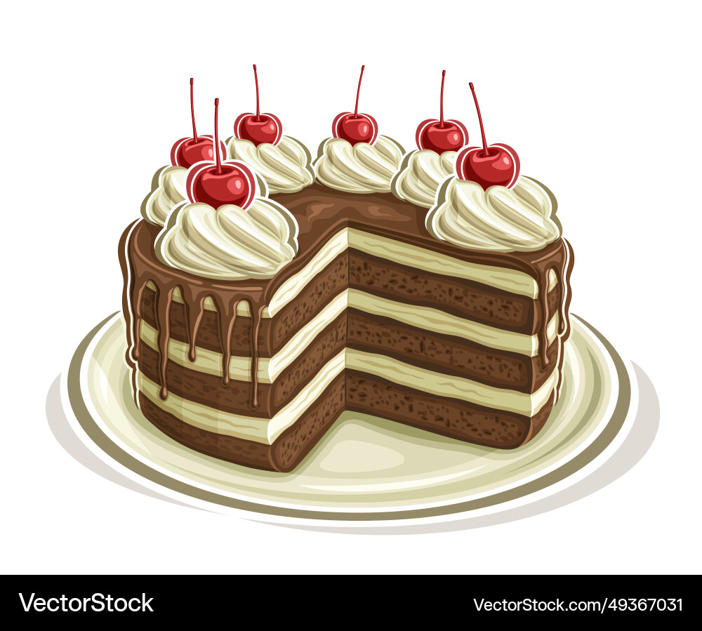 Chocolate cake Royalty Free Vector Image - VectorStock