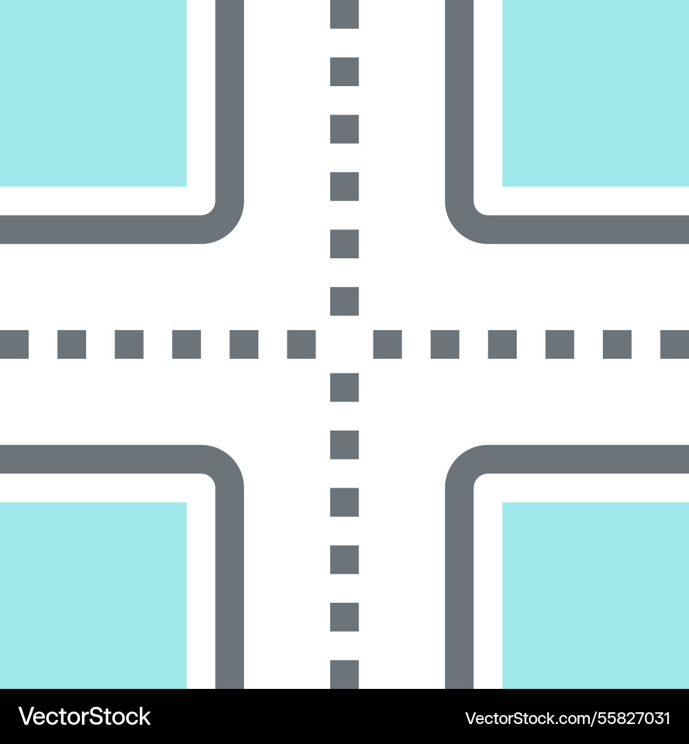 Crossroad flat line web icon concept Royalty Free Vector