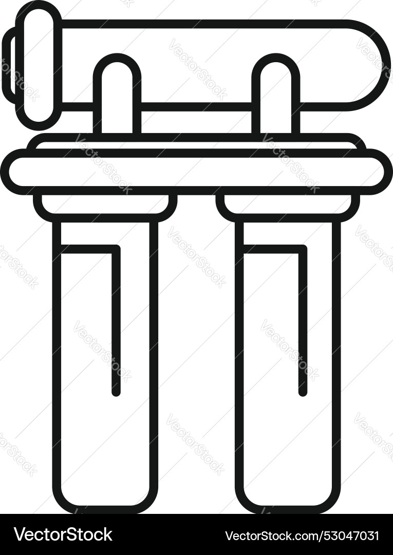 Double water filter purifying tap Royalty Free Vector Image