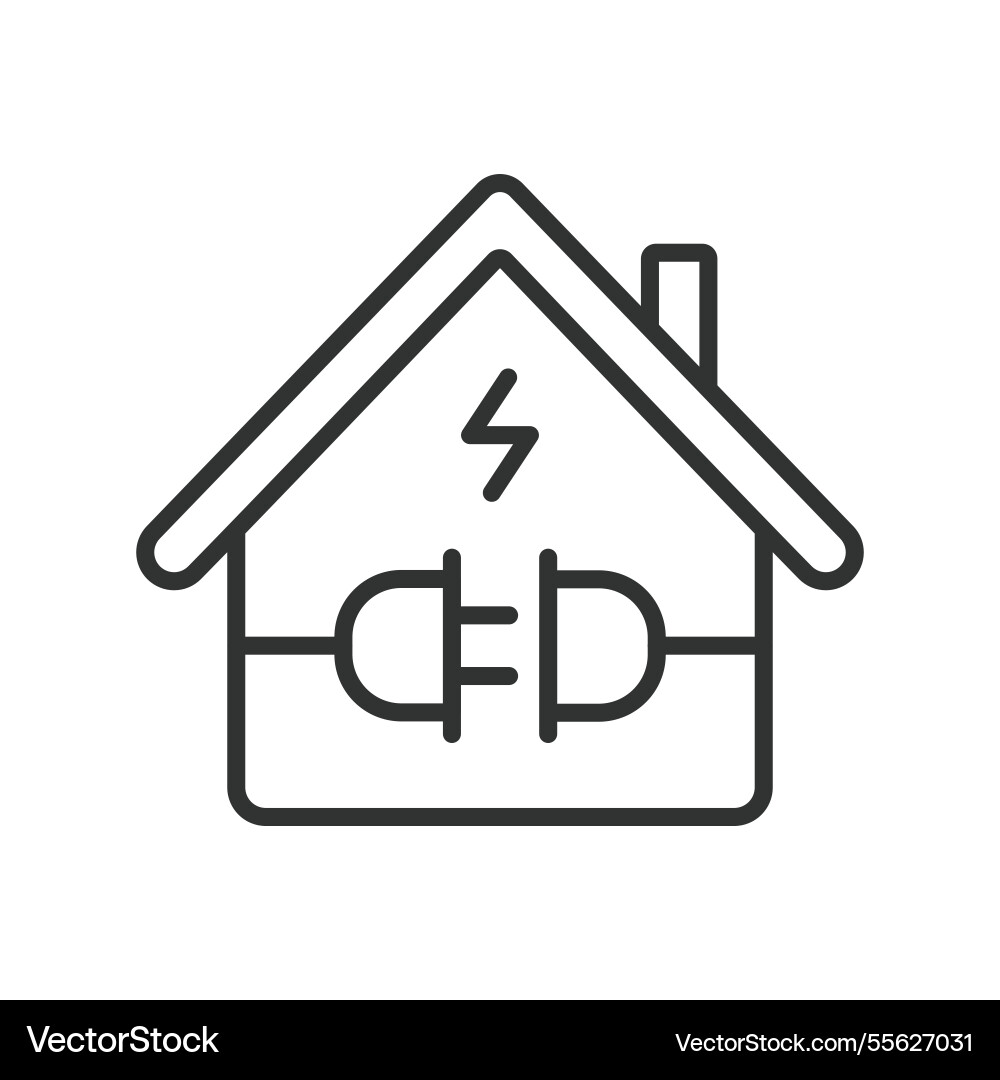 Electrification icon in line design Royalty Free Vector