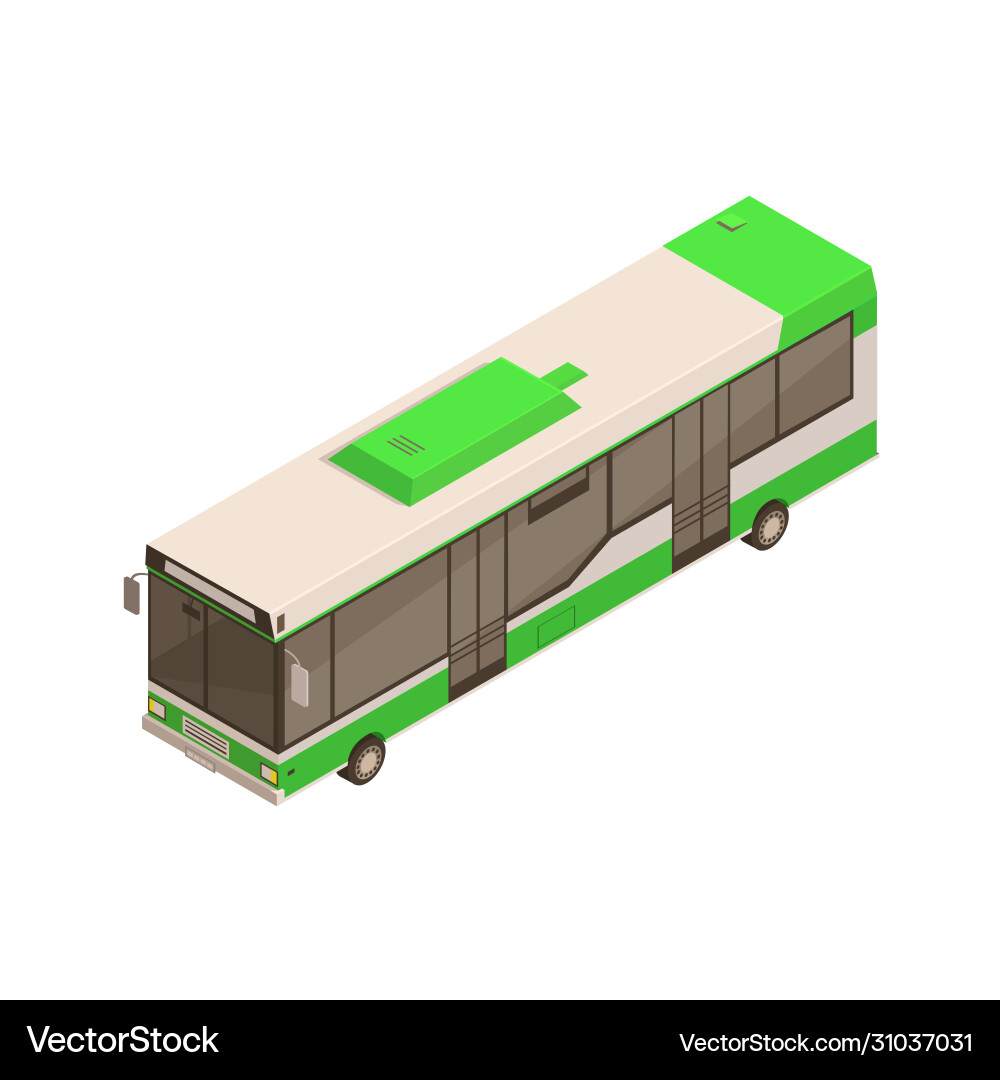 Green isometric bus Royalty Free Vector Image - VectorStock