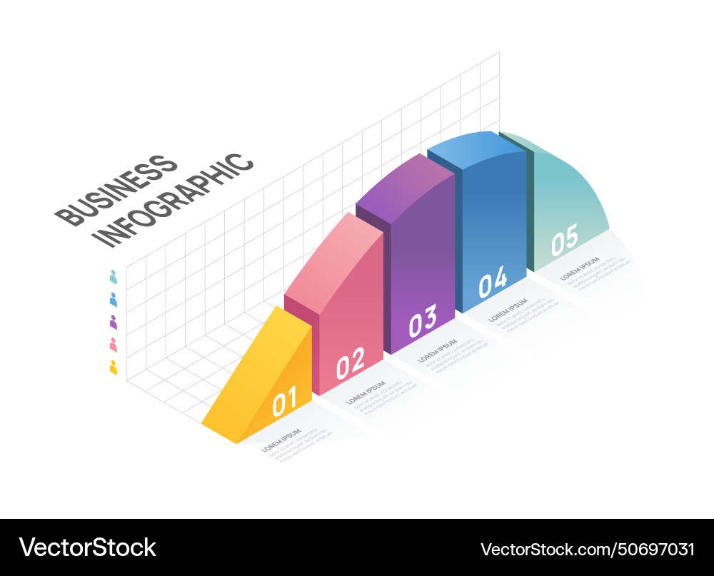 Infographic business isometric diagram template Vector Image