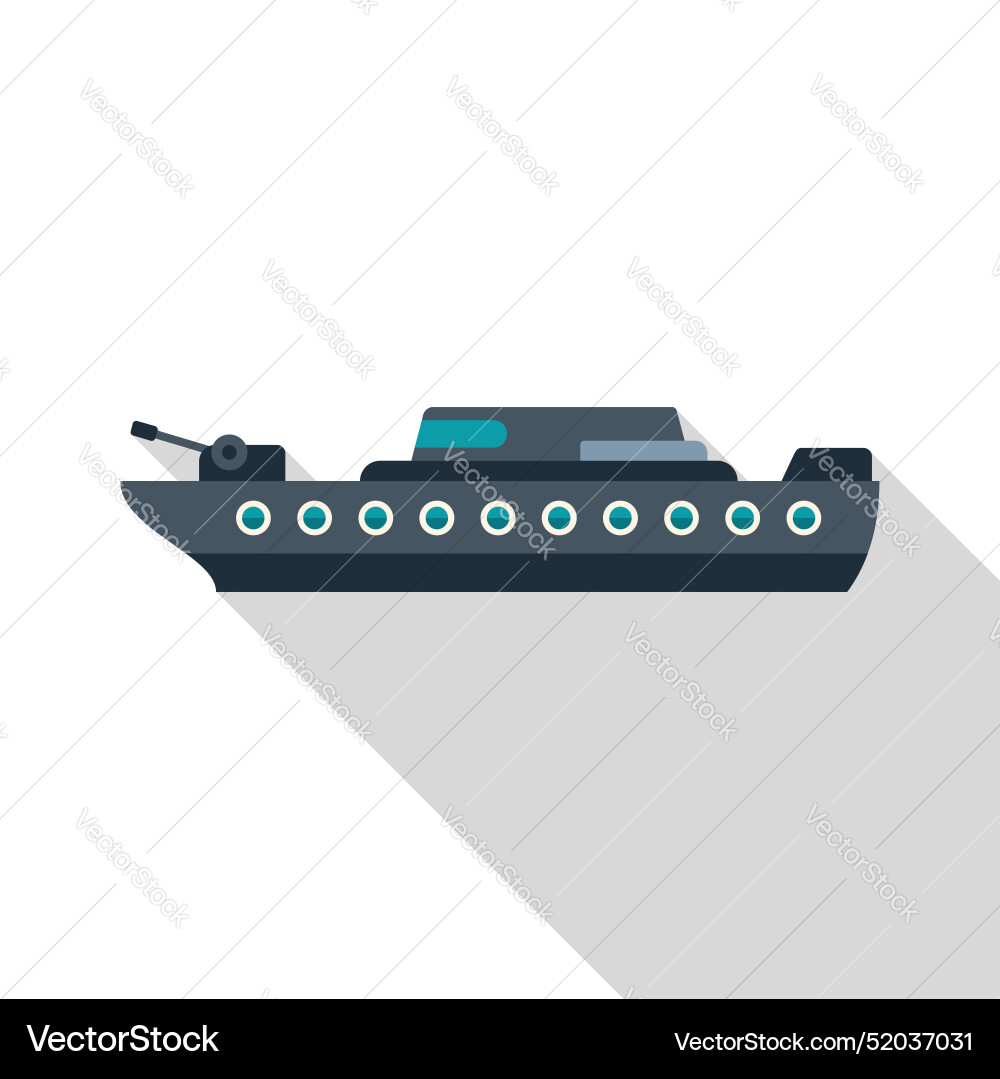 Long passenger boat is floating on the water Vector Image