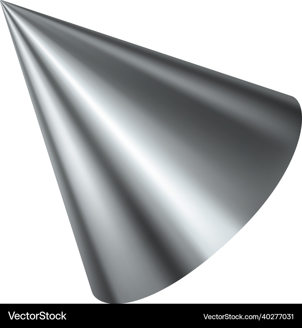 Realistic silver cone composition Royalty Free Vector Image