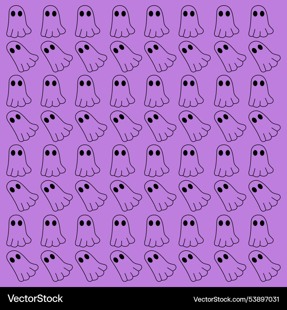 Retro halloween ghosts pattern texture background Vector Image