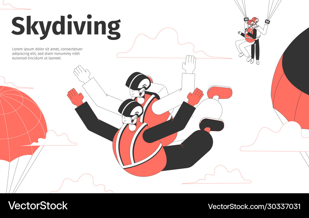 Sky diving isometric background Royalty Free Vector Image