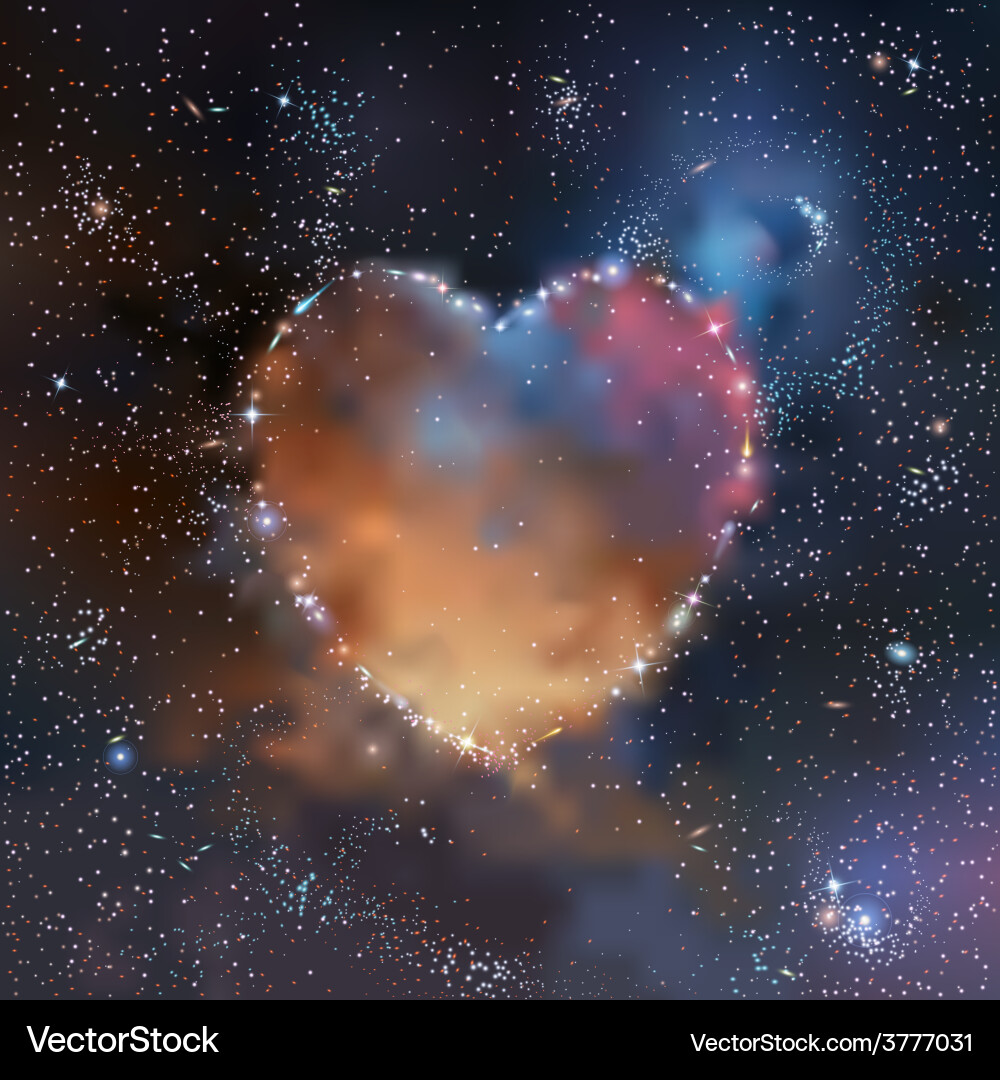 Space heart Royalty Free Vector Image - VectorStock